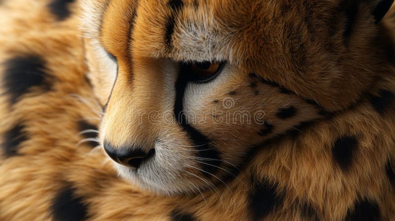 Close Up of a Cheetah Showing Its Fur and Face Stock Photo - Image of ...