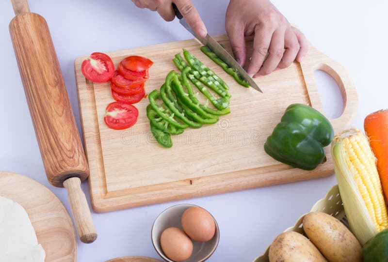 Close up chef hand cooking stock photo. Image of chopping - 71609618