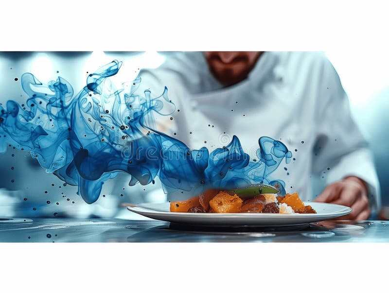 Close Up of Chef Plating Luxurious Gourmet Meal in Upscale Restaurant ...