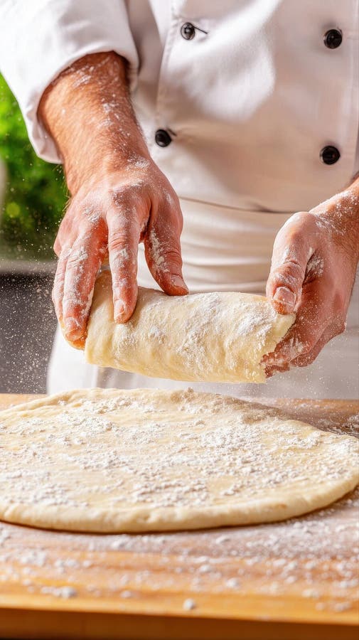 Close-up of a Chef S Hands Skillfully Kneading Dough for Naan with ...