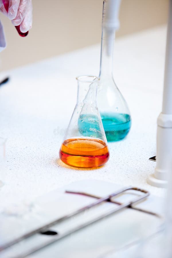 Close-up of Chemistry Materials and Liquids Stock Photo - Image of ...