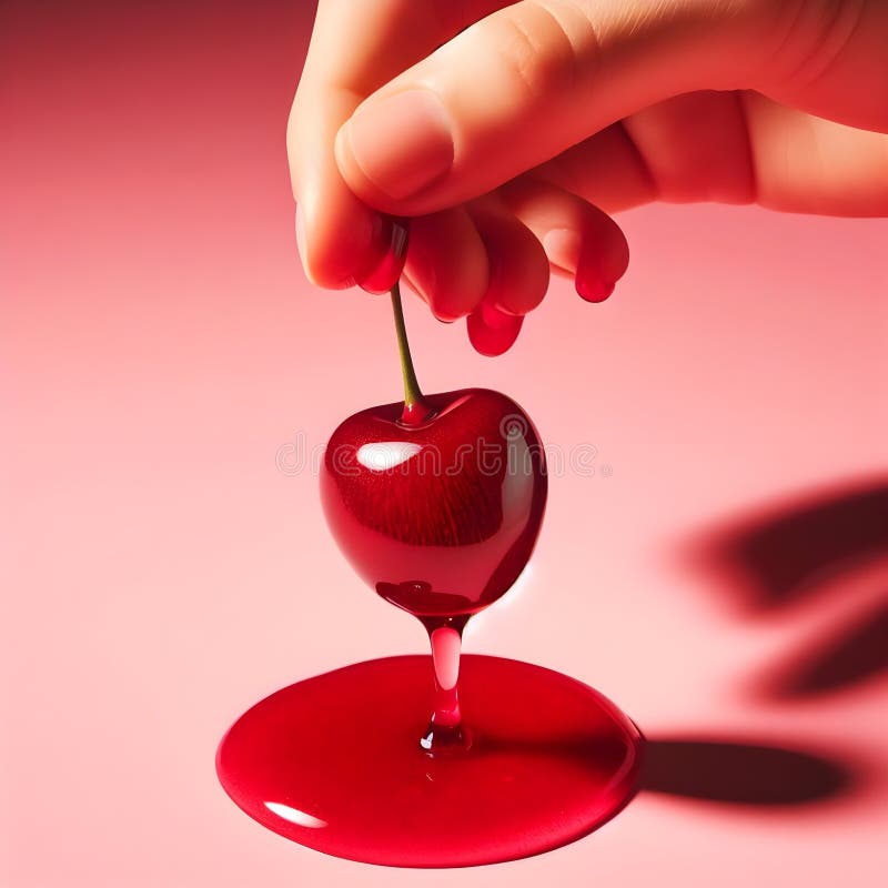 A Close Up of a Cherry, a Red Bundle Stock Illustration - Illustration ...