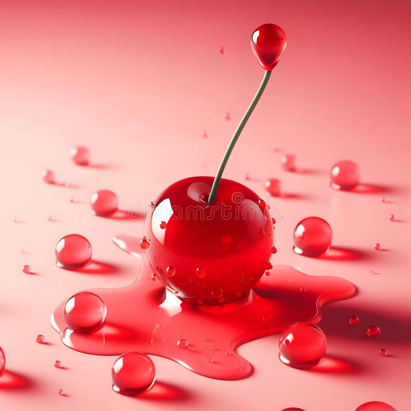 A Close Up of a Cherry, a Red Bundle Stock Illustration - Illustration ...