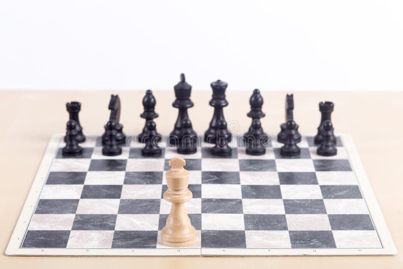 Close Up of Chess Board with All the Black Pieces at Start Position and ...