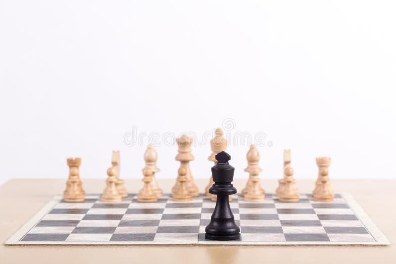 Close Up of Chess Board with All the White Pieces at Start Position and ...