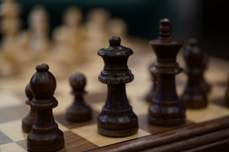 Close-up of Chess Board with Pieces Stock Photo - Image of queen, king ...