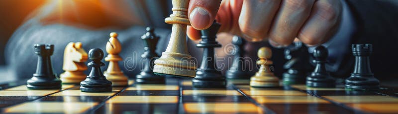 Close-up of a Chess Game in Progress Stock Image - Image of piece, game ...