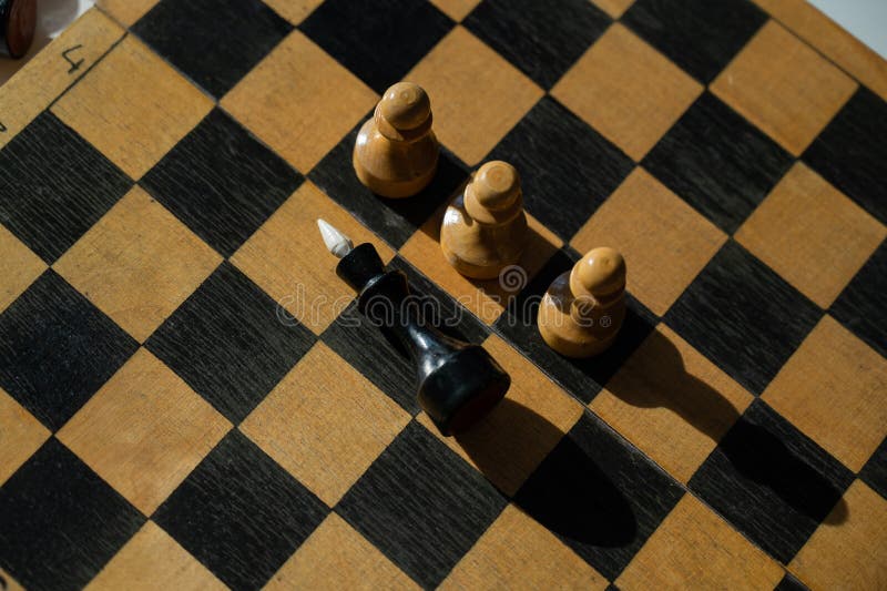 Close-up of Chess Pieces on the Board. Stock Image - Image of sport ...