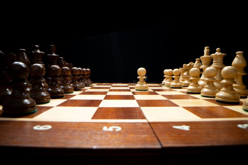 Close-Up of Chess Pieces on Board, Wooden Chess, Chess Contest Stock ...