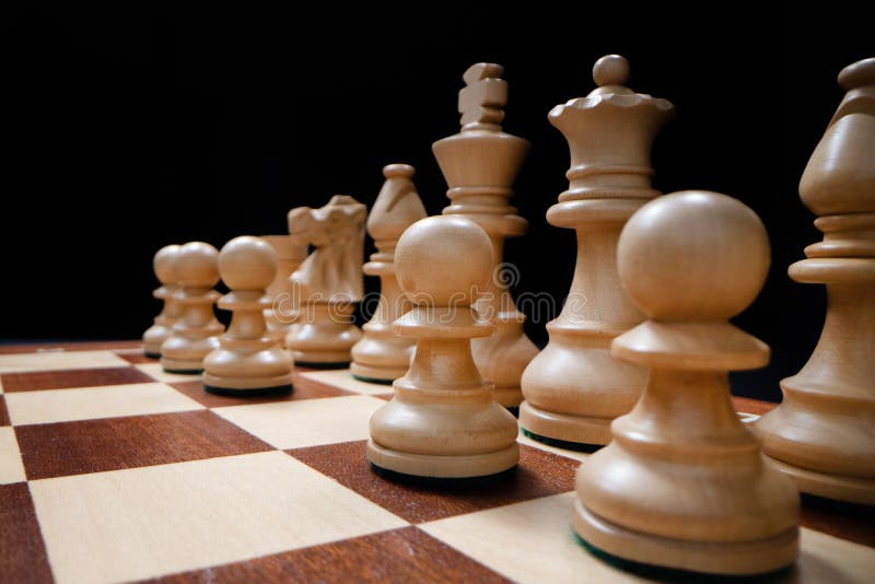 Close-Up of Chess Pieces on Board, Wooden Chess, Chess Contest Stock ...