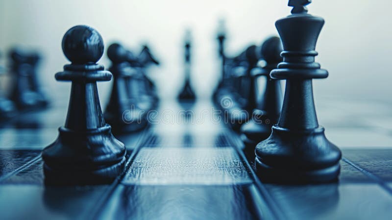 Close-up of Chess Pieces on a Chessboard Representing Strategy. Stock ...