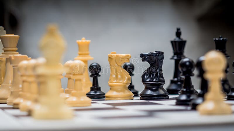 Close-Up of Chess Pieces stock image. Image of closeup - 122087427