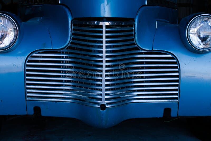 1940 Chevy Coupe Front Grille Metallic Blue in Dark Background ...