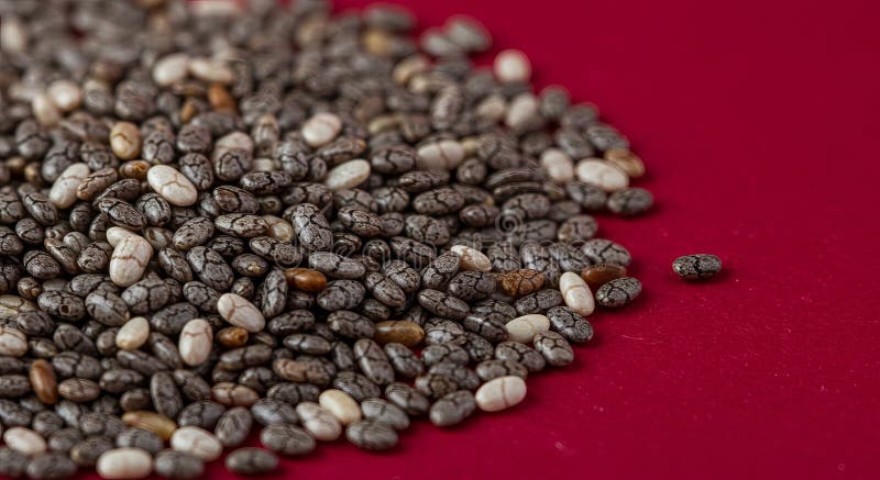 Close Up Chia Seeds Vibrant Red Background Stock Photos - Free ...
