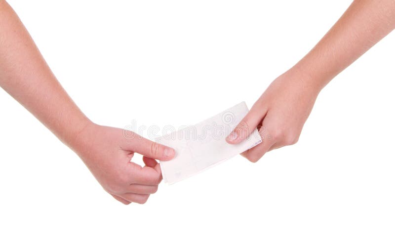 Close-up of Children Passing a Note Stock Image - Image of passed ...