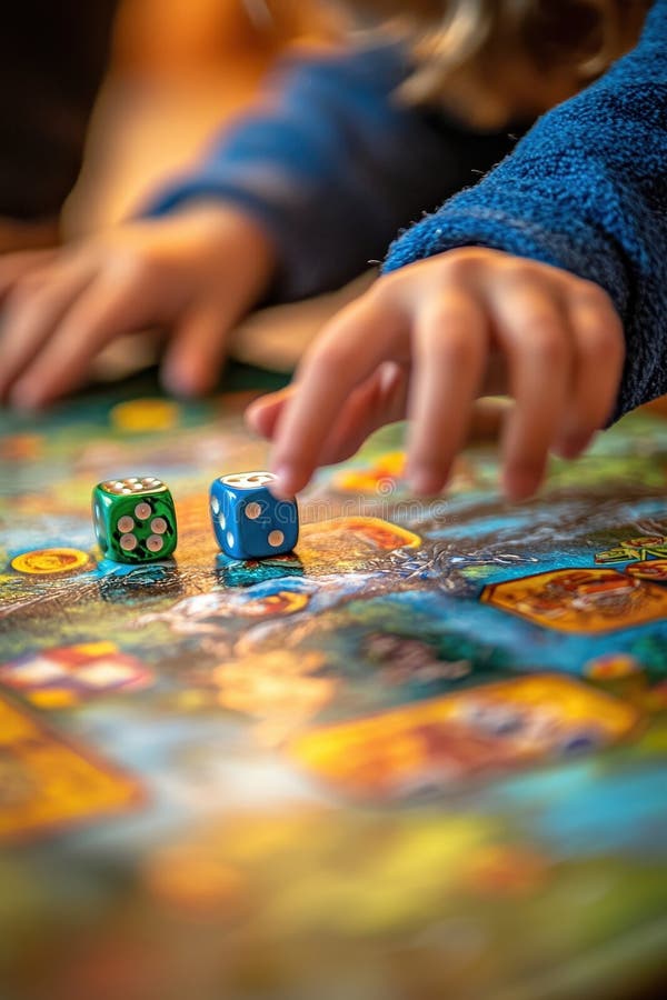 Close-up of Children Playing Board Games. Selective Focus Stock Photo ...