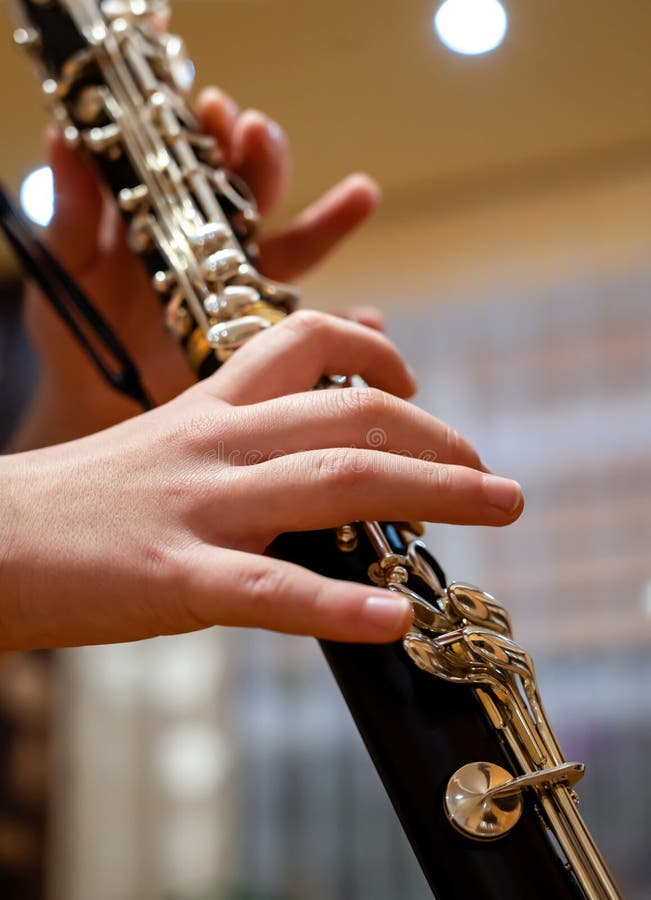 Close Up of Children S Hands Playing the Clarinet Stock Photo - Image ...