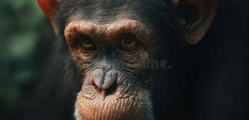 A Close Up of a Chimpanzee S Face Stock Photo - Image of face, wildlife ...