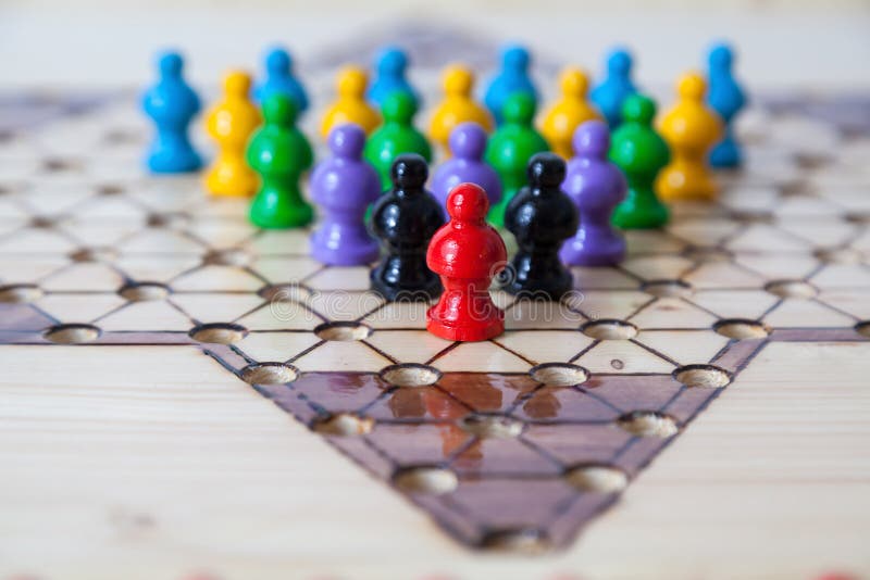 Chinese Checkers with Colorful Counters Stock Image - Image of counters ...