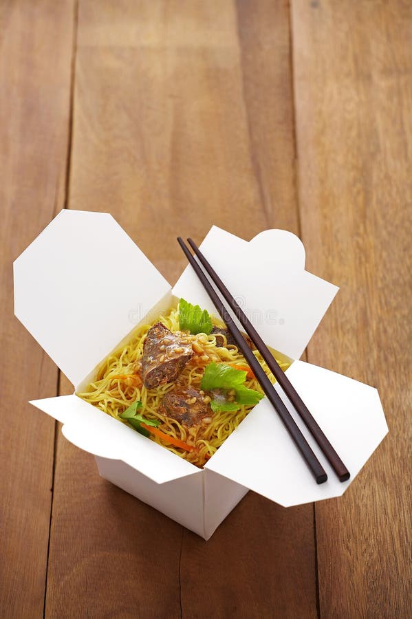 Close Up Chinese Noodle and Fish Fried Stock Photo - Image of fried ...