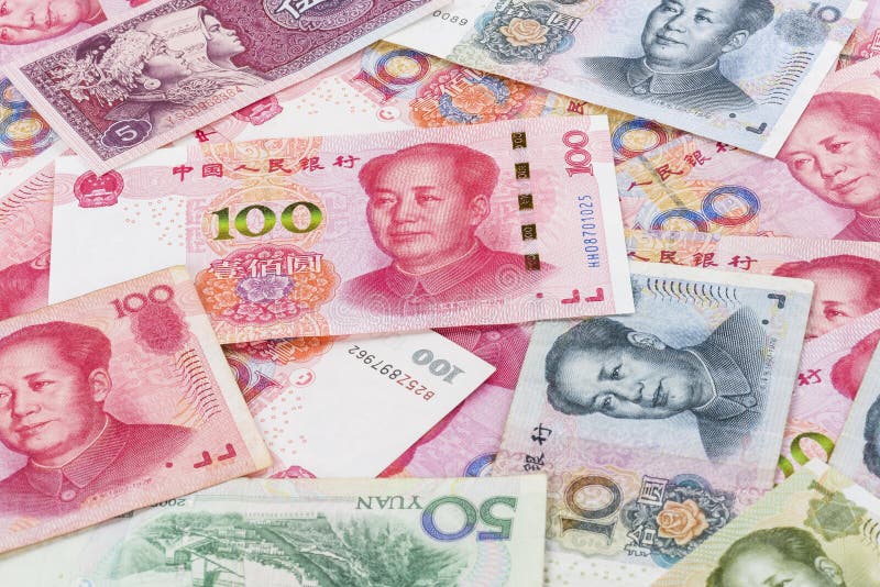 Chinese RMB Banknotes Isolated on White Background Stock Image - Image ...