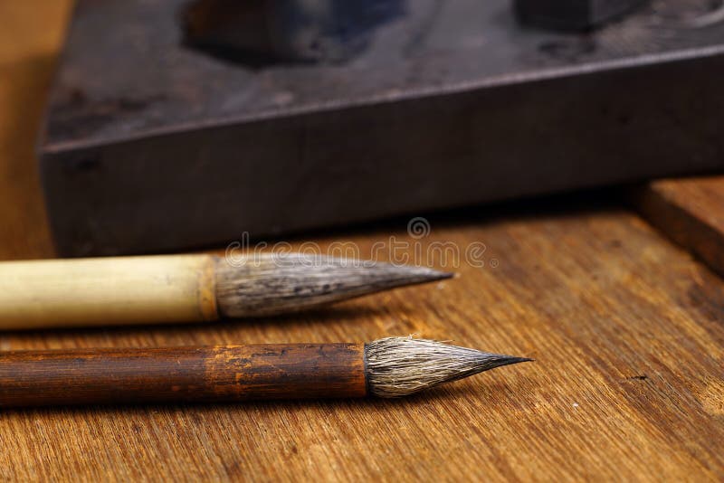Close Up of Chinese Writing Brush Stock Image - Image of asia, korea ...