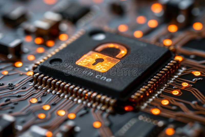 Close-up of a Chip Lock on a Motherboard Stock Photo - Image of ...