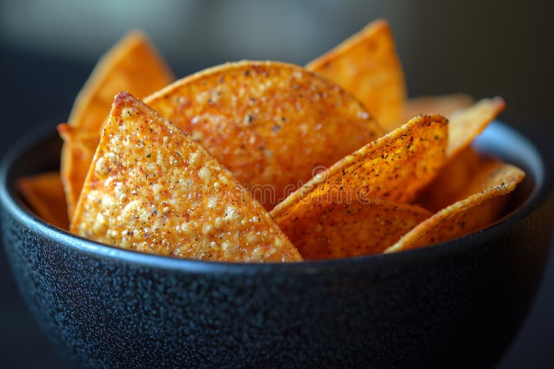 Close up of chips in bowl stock illustration. Illustration of crunchy ...