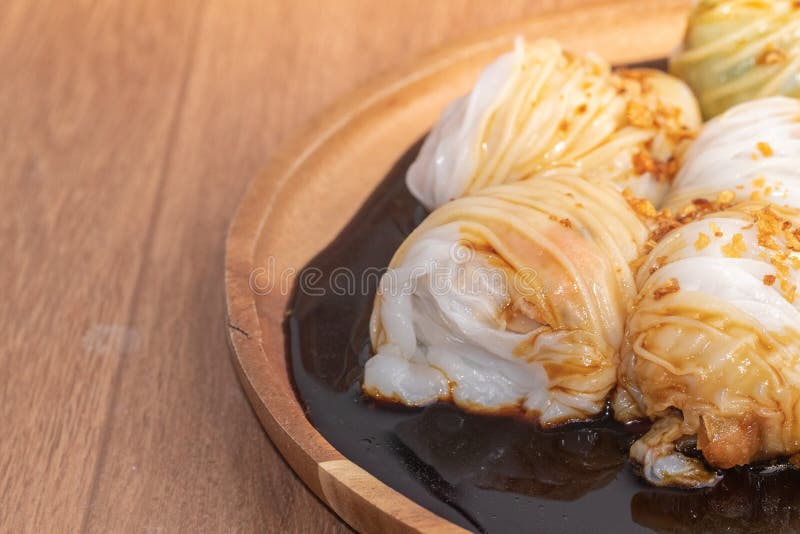 Chives Dumpling or Gui Chai in Thai with Sauce Stock Image - Image of ...