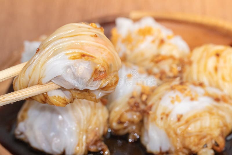 Chives Dumpling or Gui Chai in Thai with Sauce Stock Image - Image of ...