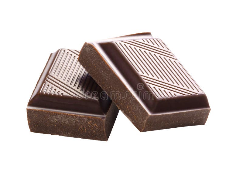 Chocolate Separate Pieces Isolated on White Background Stock Photo ...