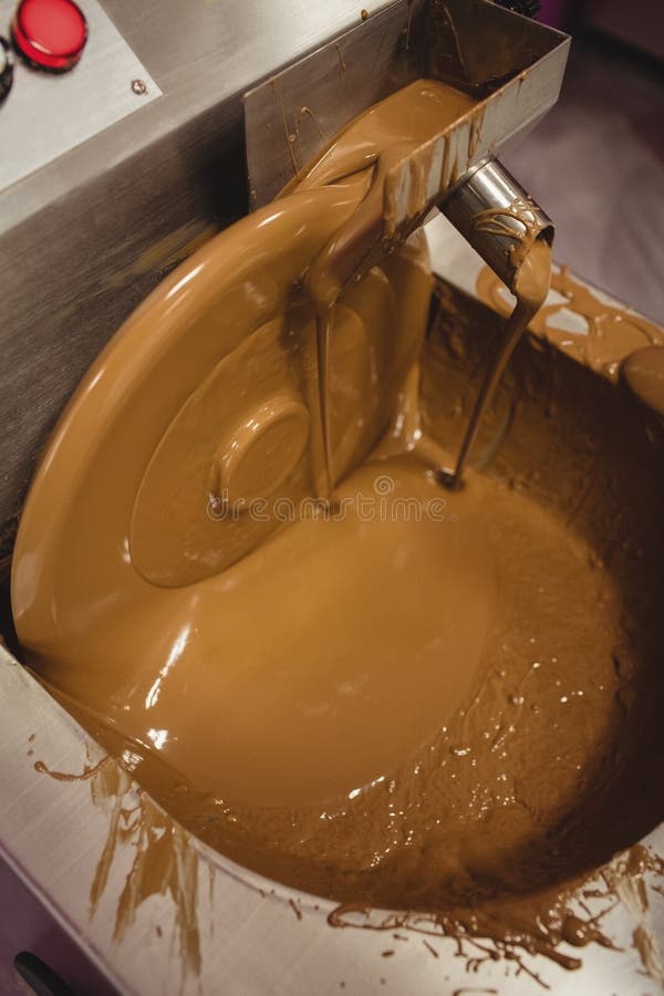 Close-up of Chocolate Blending Machine Stock Image - Image of making ...