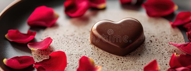 Close-up of Chocolate Candy and Rose Petals. Selective Focus Stock ...