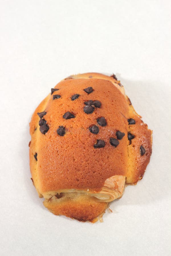 Close Up of Chocolate Chip Bun Stock Photo - Image of delicious, bread ...
