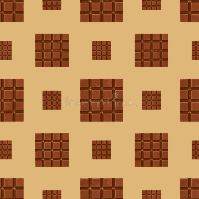 Close Up Chocolate Pieces Seamless Pattern Background Stock ...