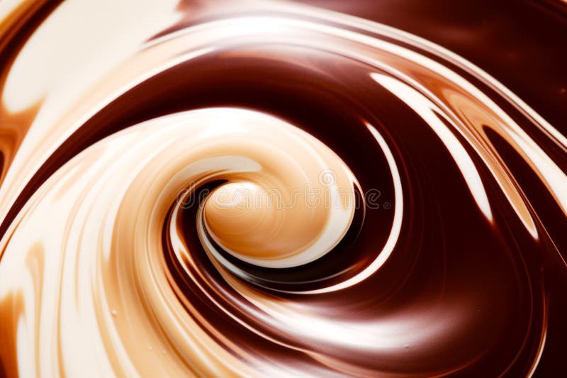 Close Up of Chocolate Swirl with White Center in the Center. Generative ...