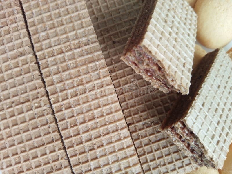 Close-Up of Chocolate Wafer Dessert with Detailed Texture and Layers ...