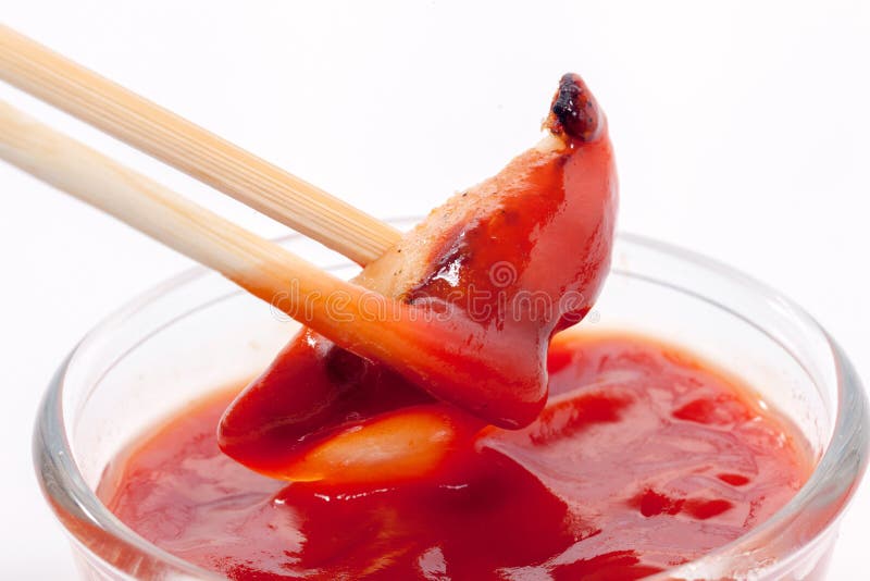Chopstick and Chicken Breast with Sauce Stock Image - Image of cooked ...