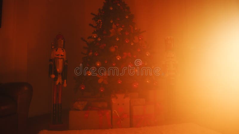 Beautiful Christmas Tree at Warm Light Stock Photo - Image of surprise ...