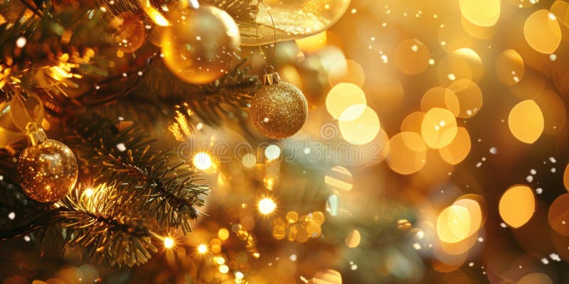 Close Up of a Christmas Tree with Lights in the Background. Perfect for ...