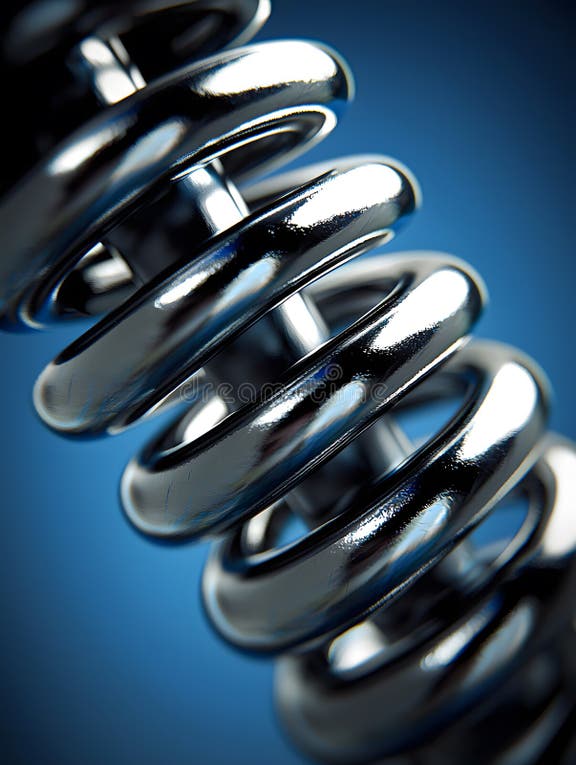 Close-up of a Chrome-finished Metal Spring Stock Photo - Image of ...