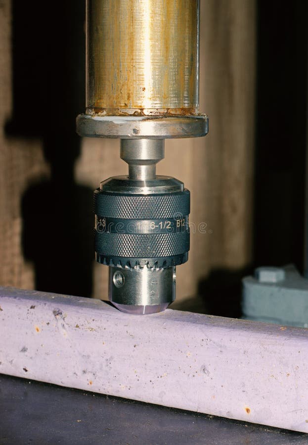 Close Up of a Chuck of a Drilling Machine. Stock Image - Image of ...