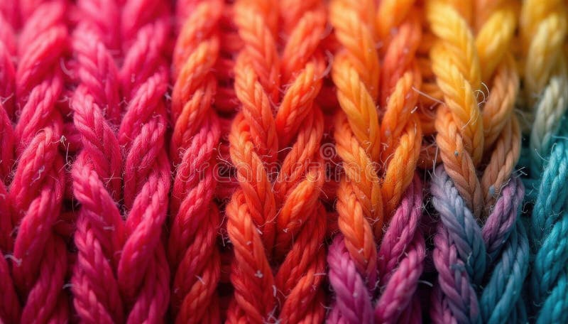 Close Up, Chunky Knit Wool Texture Deep Ridges, Soft Yarn , Stitch ...