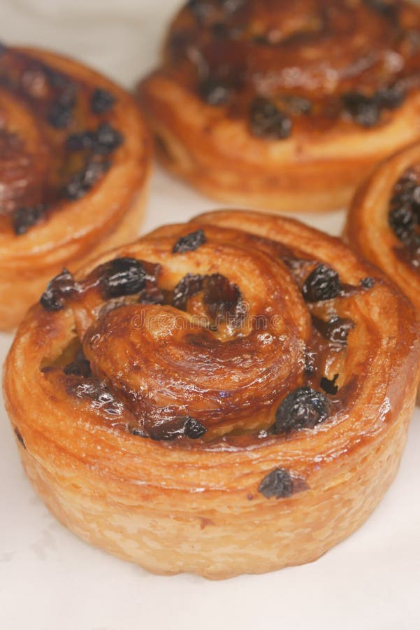 Close Up Cinnamon Danish Roll on Table Stock Photo - Image of gourmet ...