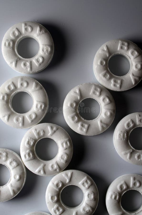 Close Up Circle Shape White Candy Stock Image - Image of close, white ...