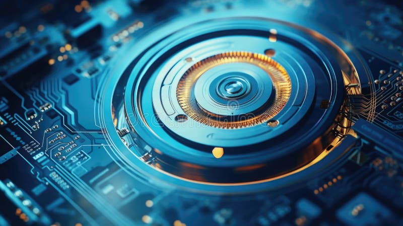 Close Up of a Circuit Board with a Camera, Suitable for Technology ...