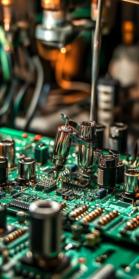 Close-Up of Circuit Board Components Stock Illustration - Illustration ...