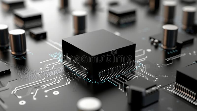 A Close Up of a Circuit Board with Electronic Components Stock Image ...