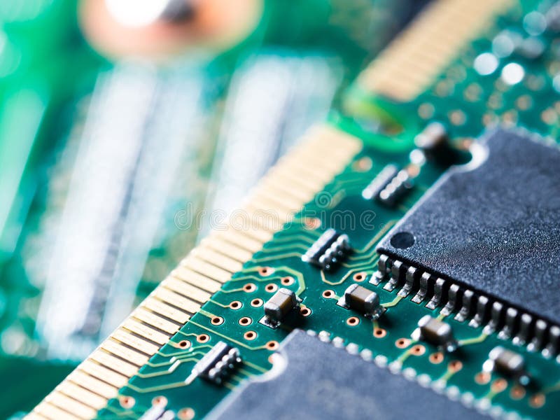 Close-up of Circuit Board with Integrated Circuits, Resistors and ...