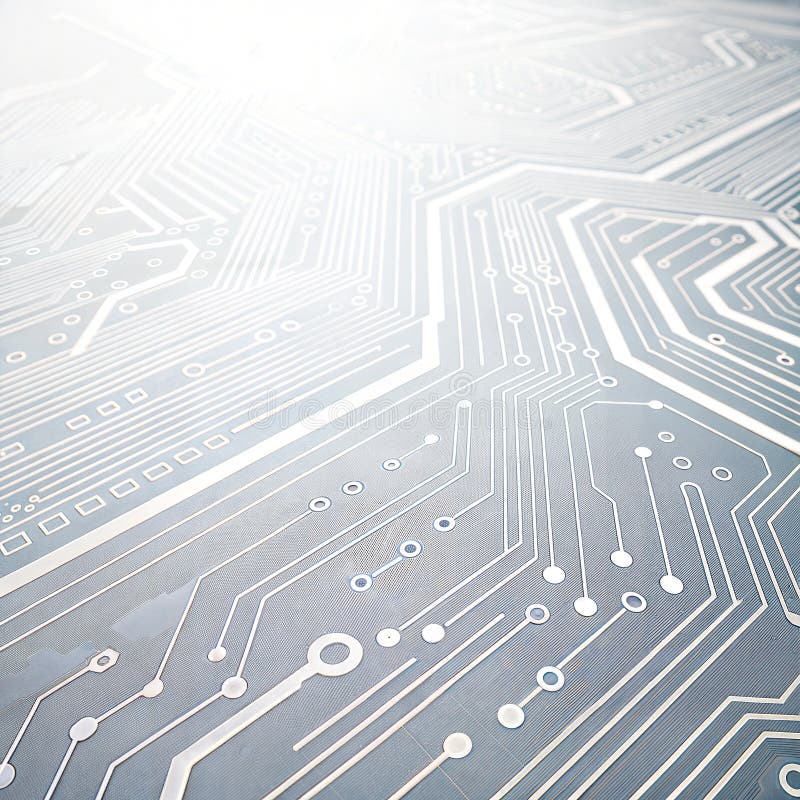 Close-up of a Circuit Board with Intricate Pathways Stock Illustration ...